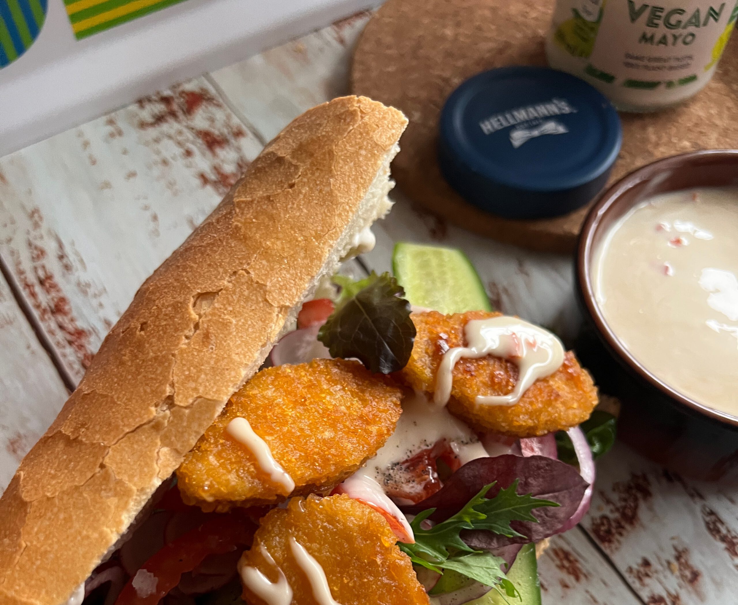 Football-Rezept: Veganes Hoagie-Sandwich mit Beflügel-Nuggets & veganer ...